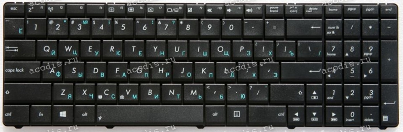 Keyboard Asus K53S, N53S, X55A, X55U, X54H, A52J чёрная (0KNB0-6221RU00 ...